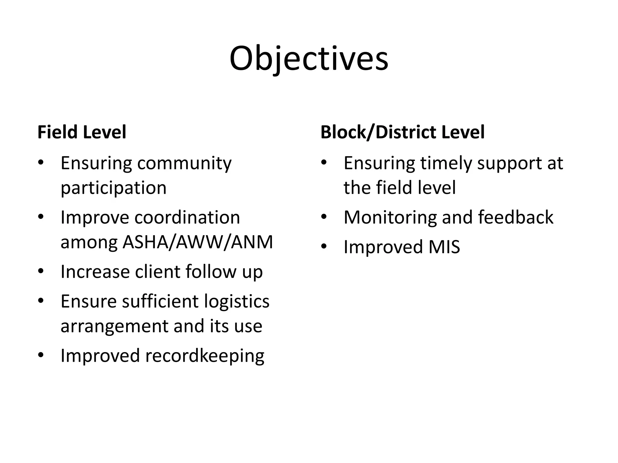 Checklist for ASHA for organising a successful VHND | PPTX