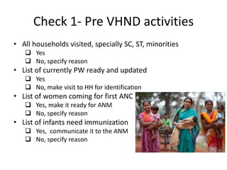 Checklist for ASHA for organising a successful VHND | PPTX