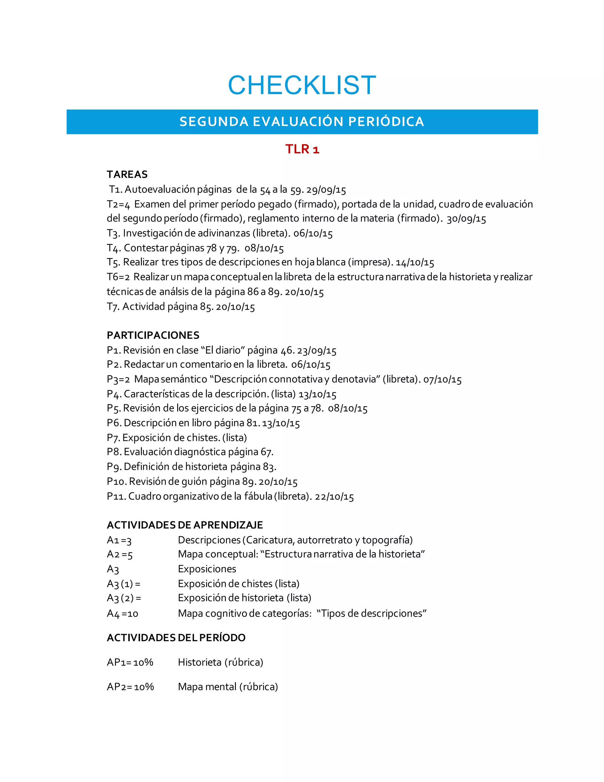 Check list 2 | DOCX