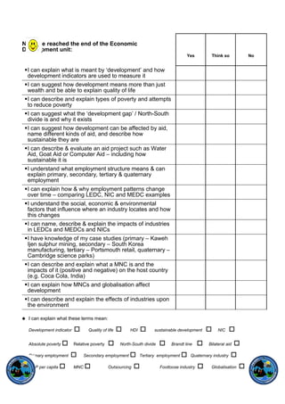 GCSE Checklist 2013 | DOC