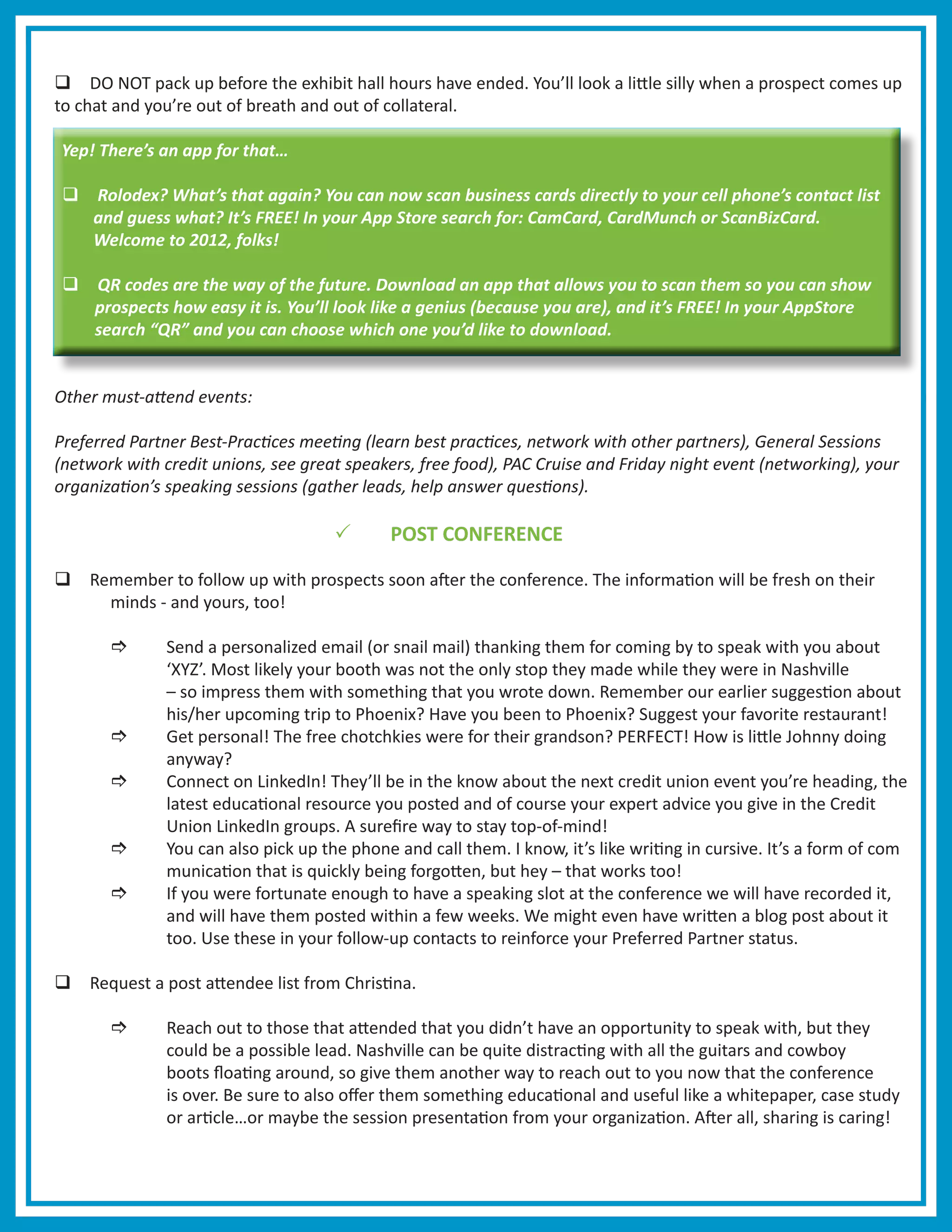Preferred Partner Checklist For Success | PDF