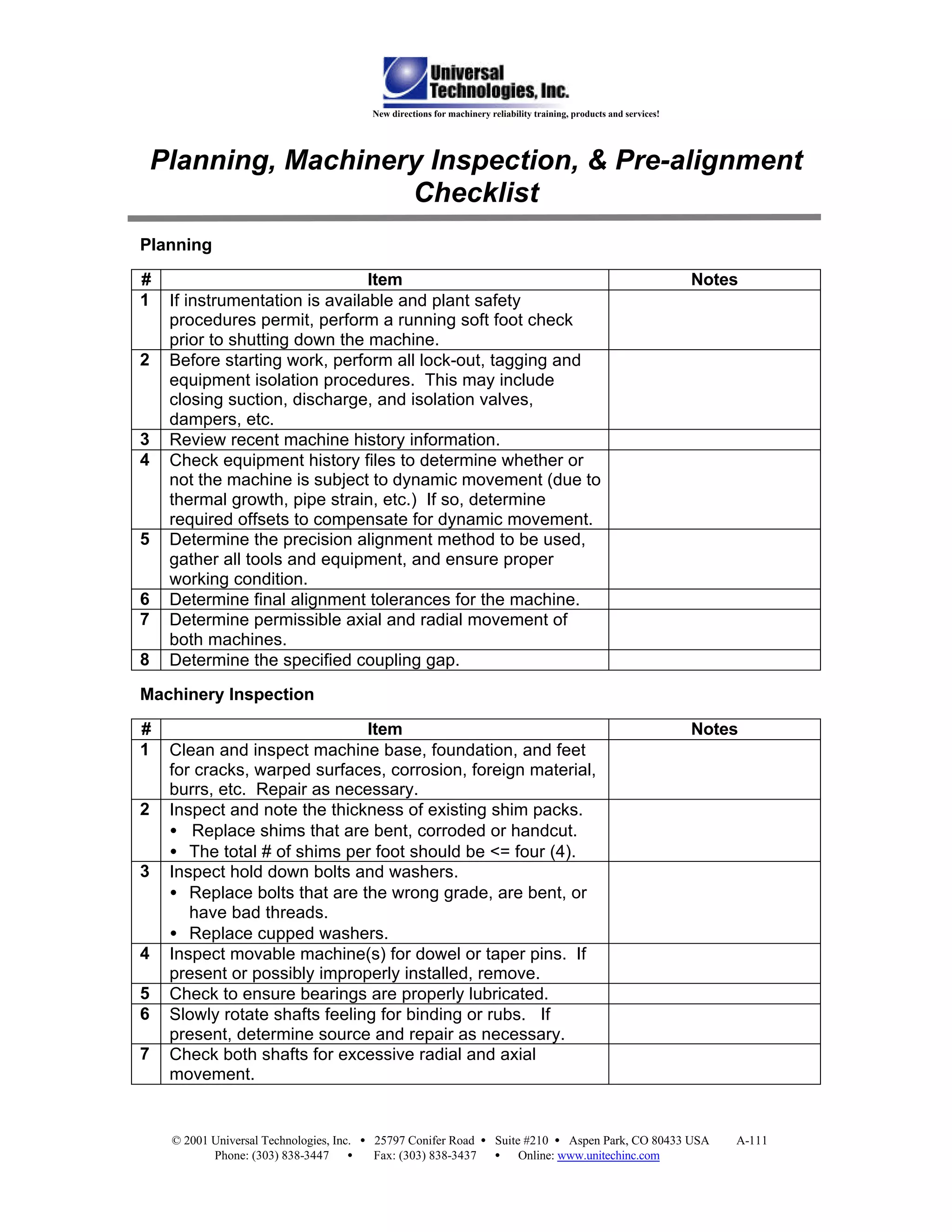Checklist alineacion | PDF