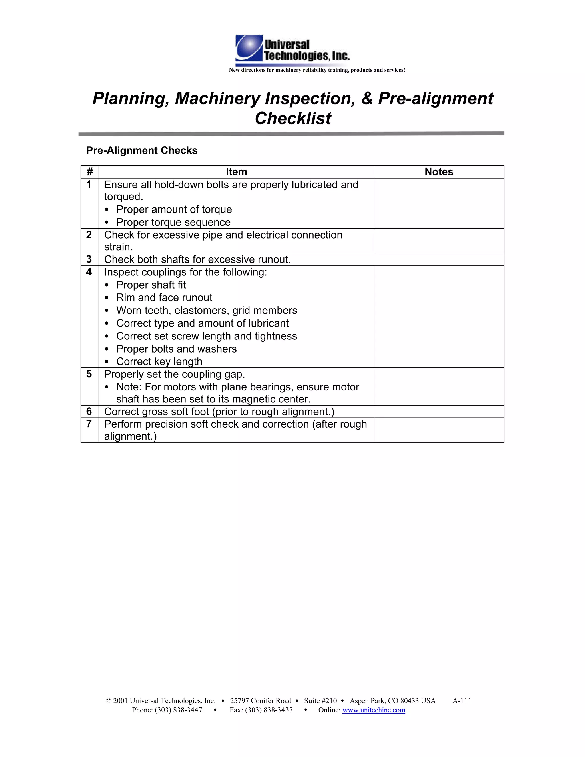 Checklist alineacion | PDF
