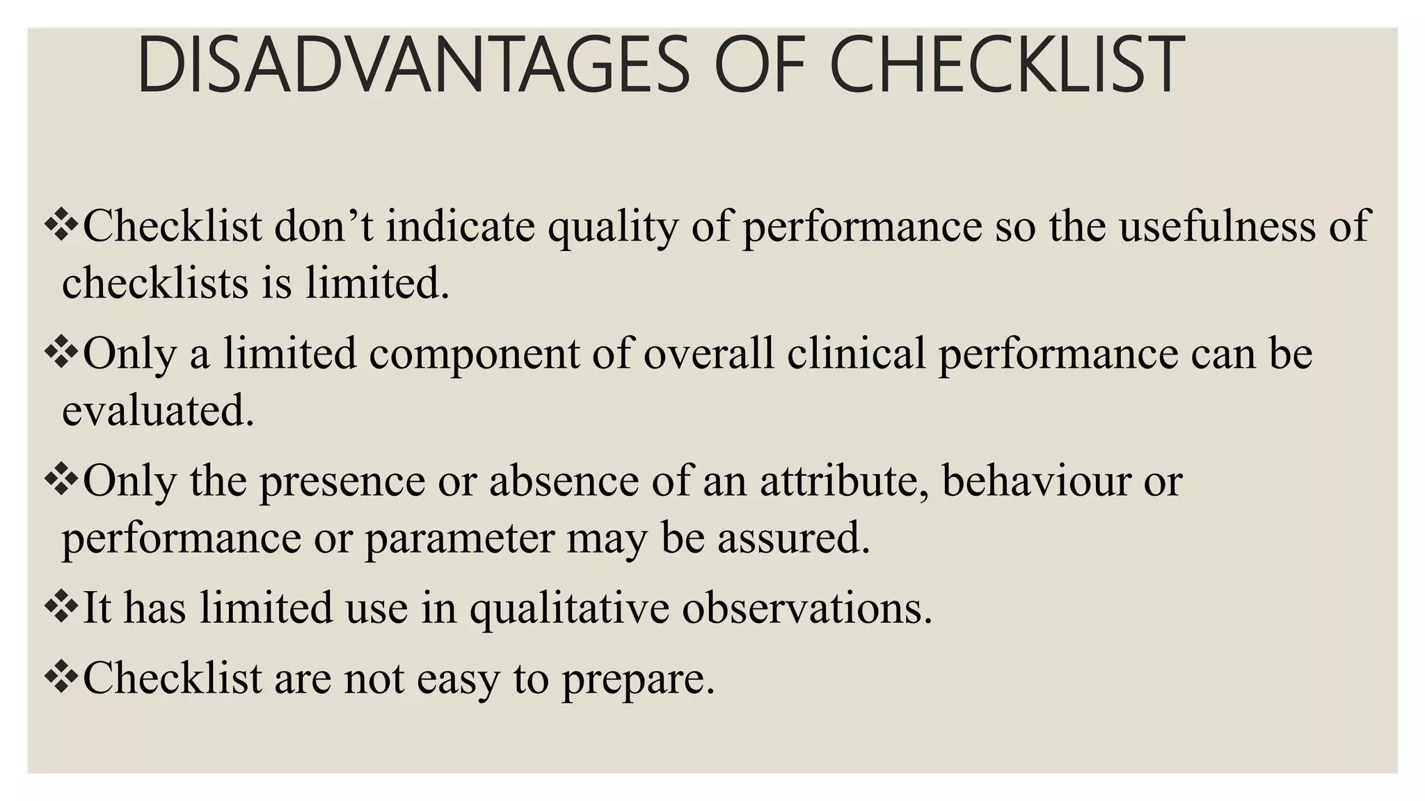 Checklist and rating scale | PPTX