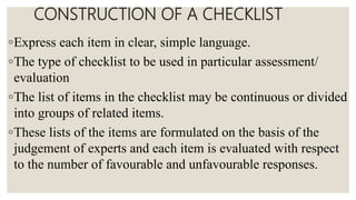 Checklist and rating scale | PPTX