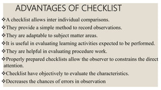 Checklist and rating scale | PPTX