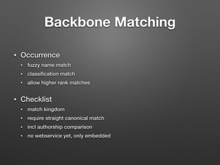 GBIF Checklist bank and the backbone | PDF