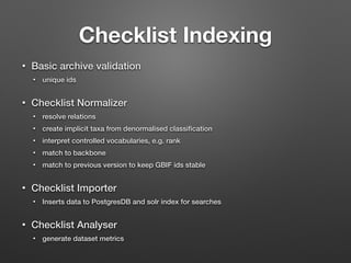 GBIF Checklist bank and the backbone | PDF