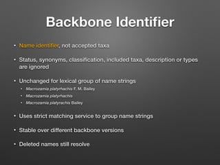 GBIF ChecklistBank and Backbone building | PDF