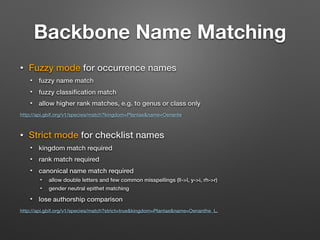 GBIF ChecklistBank and Backbone building | PDF