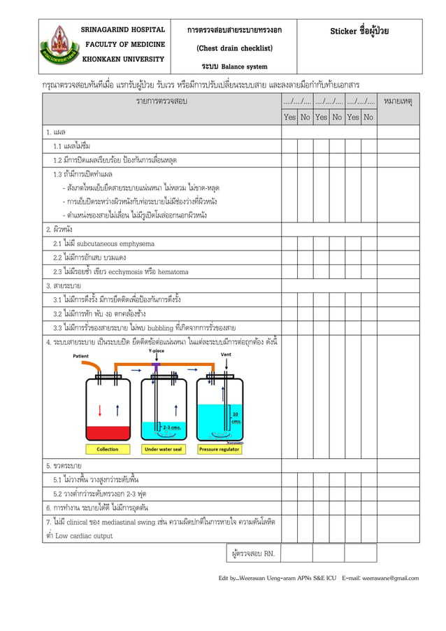 Checklist chest drain version 2 | PDF