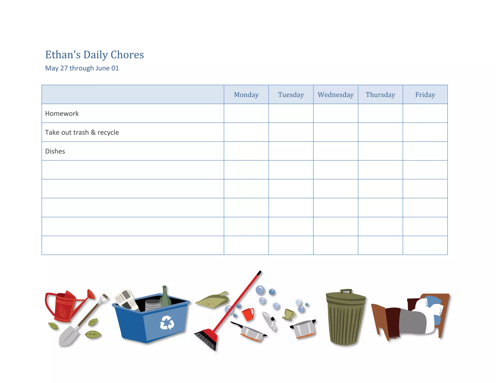 Checklist For A Childs Household Chores | PPT