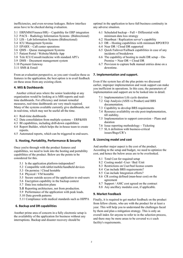 Checklist for an optimal HMIS.pdf | Cloud Computing | Internet