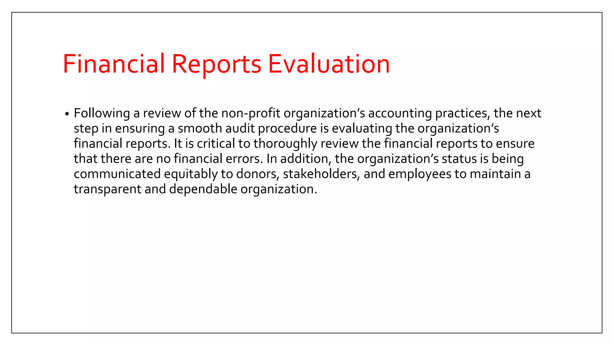Checklist for auditing non profit organizations | PPTX
