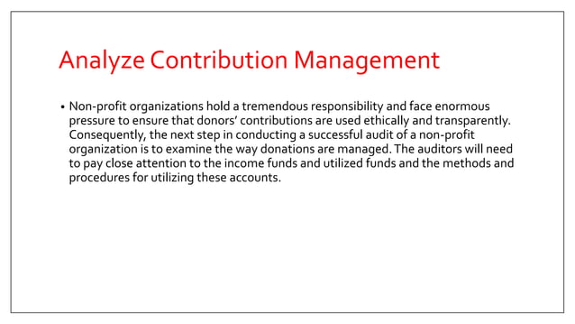 Checklist for auditing non profit organizations | PPTX | Non-Profit ...