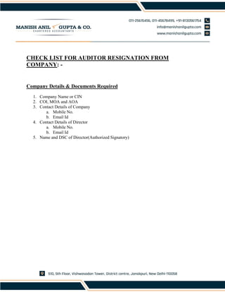 Check List for Auditor Resignation From Company.pdf