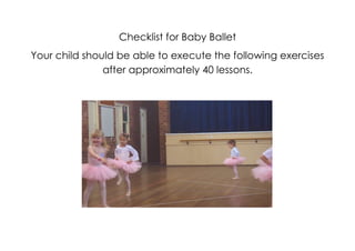 Checklist for baby ballet | DOCX