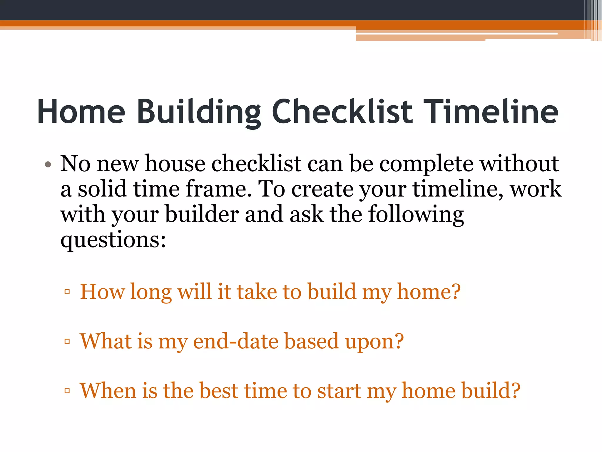 Checklist For Building A House | PPTX