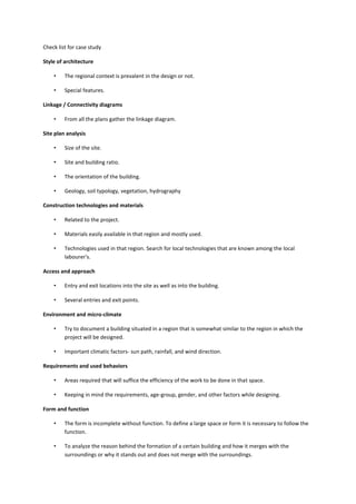 Check list for case | PDF