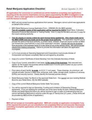 Checklist for colorado recreational marijuana dispensary business ...