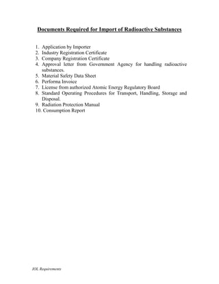 Format of Document for Import | PDF