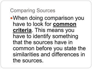 Checklist for comparing sources | PPT