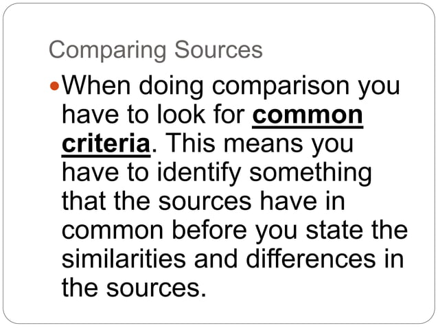 Checklist for comparing sources | PPT