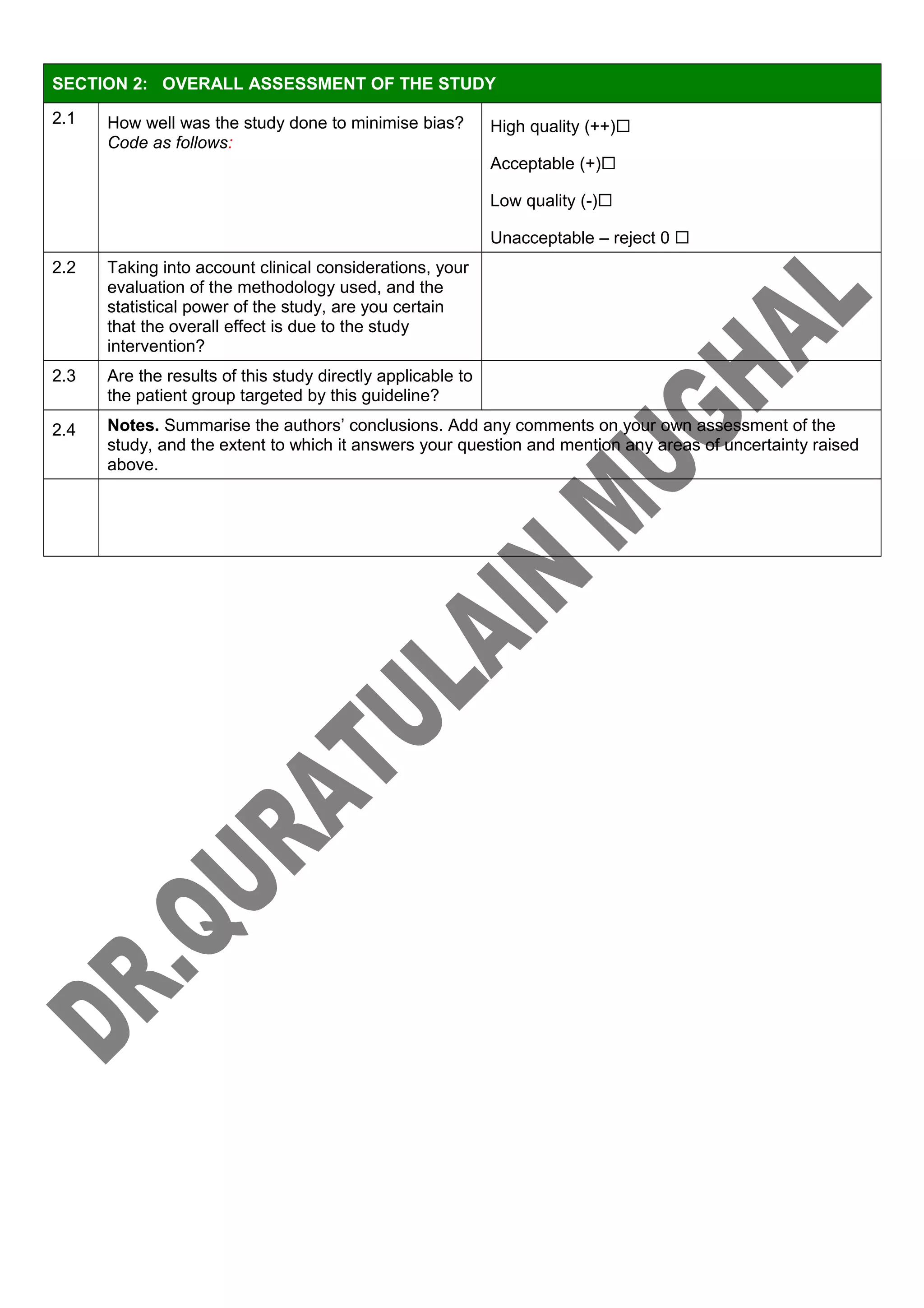 Methodology Checklist: Controlled Trials | DOC