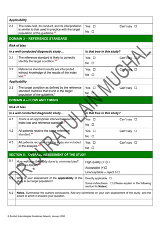 Methodology Checklist : Studies of Diagnostic Accuracy | PDF