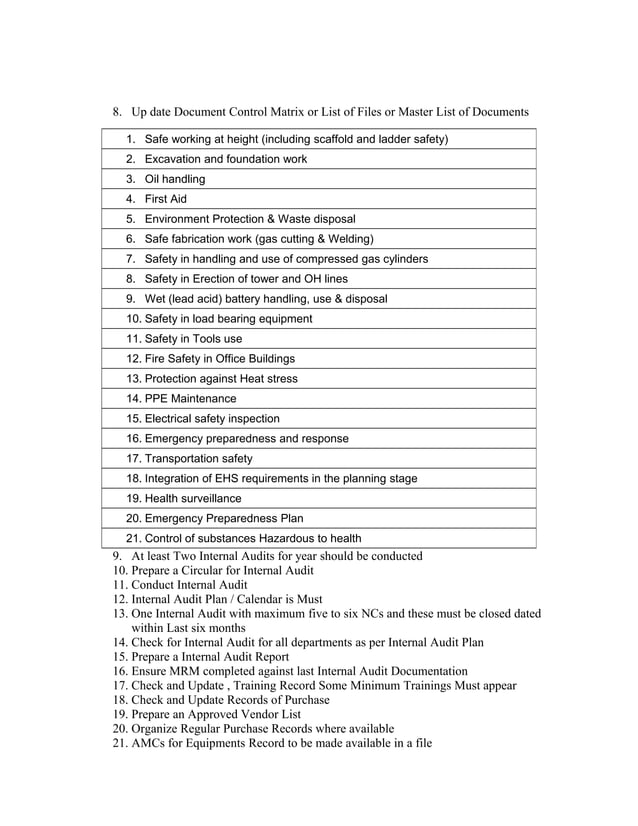 Check list for documents at wog | PDF