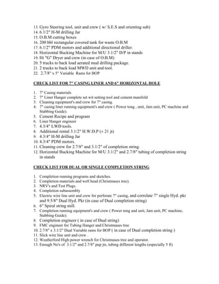 Check list for drilling new well | PDF