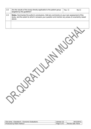 Methodology Checklist: Studies of Diagnostic Accuracy | DOC