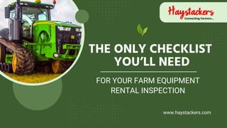 Checklist for Equipment Inspection during Rental | PPT