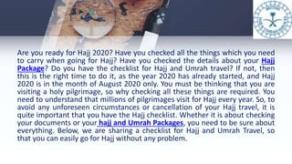 Checklist for hajj and umrah | PPT