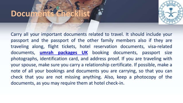 Checklist for hajj and umrah | PPT