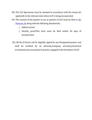 CHECKLIST FOR INCORPORATION OF LLP | PDF