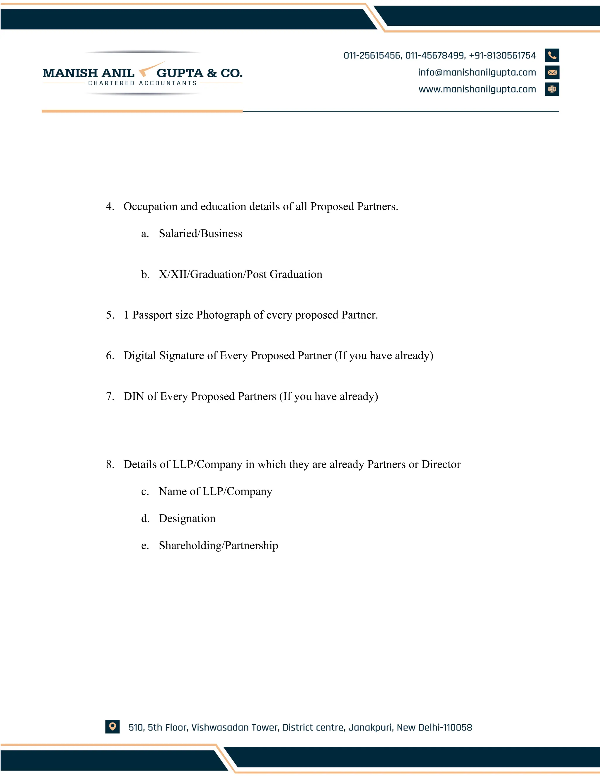 Check List for Formation and Incorporation Of LLP | PDF