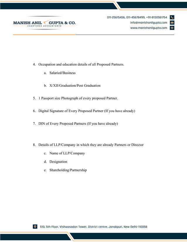 Check List for Formation and Incorporation Of LLP | PDF