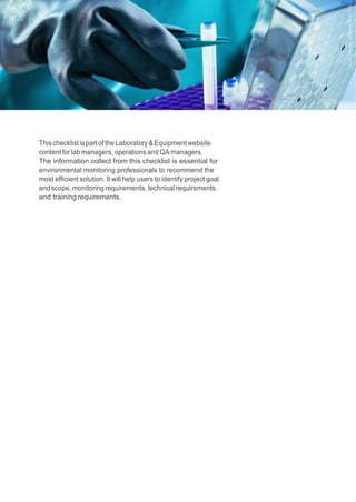 Checklist for lab and cleanroom environ mental monitoring systems | DOCX