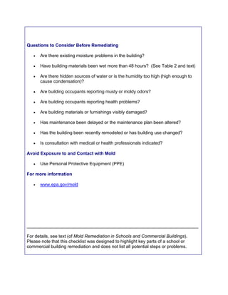 Checklist for Mold Remediation | PDF