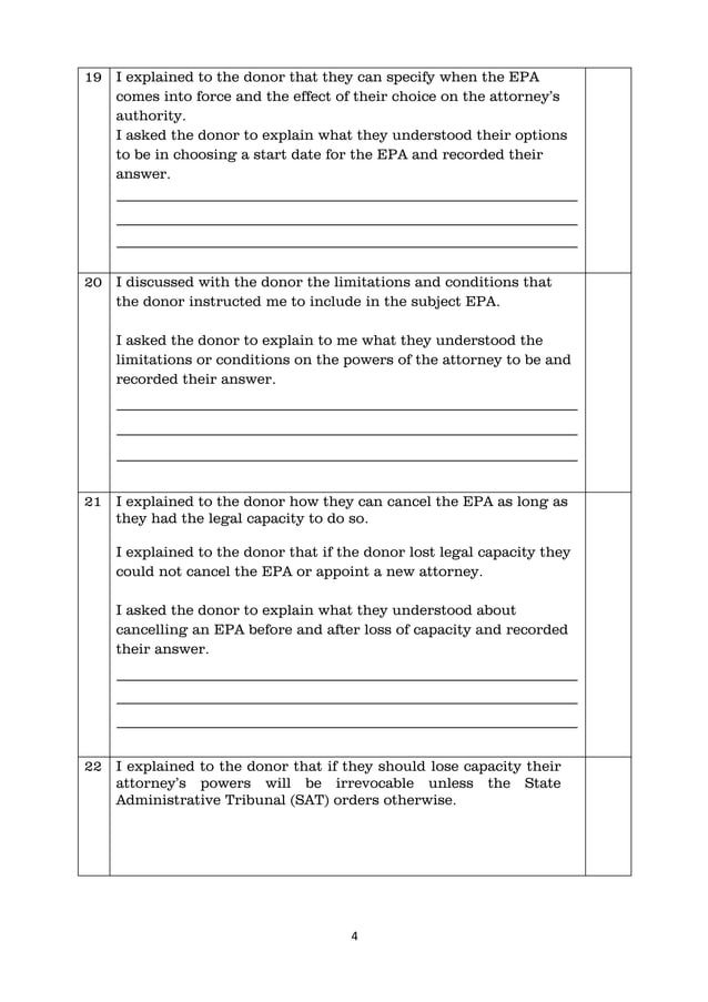 Checklist for preparing an enduring power of attorney | PDF