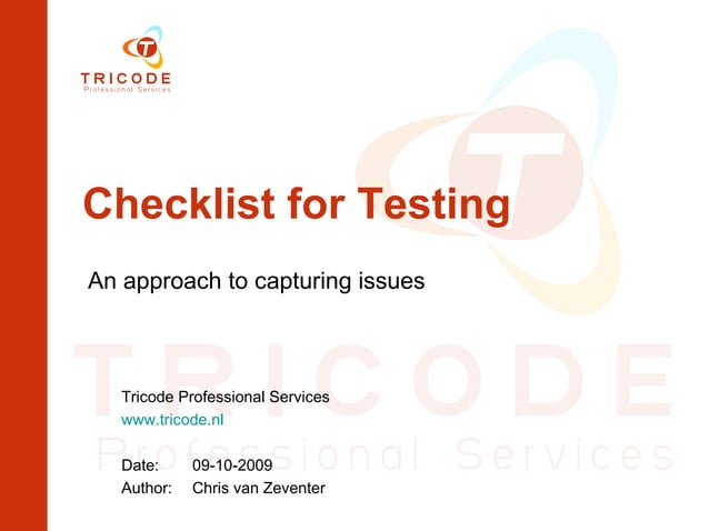Checklist for website testing | PPT