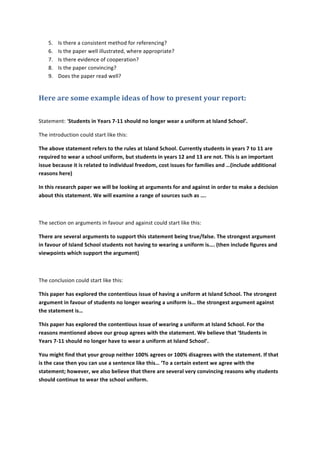 Checklist for the research and discussion report | PDF | Secondary ...