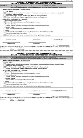Checklist for transfer of property | PDF