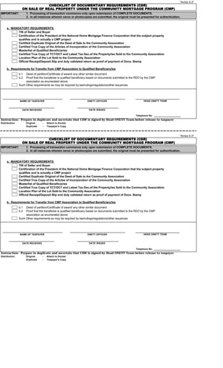 Checklist for transfer of property | PDF