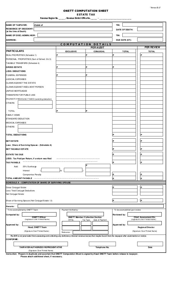 Checklist for transfer of property