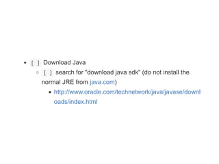 Checklist - How to install Java, Maven Intellij on Windows & Mac | PDF