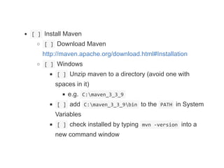 Checklist - How to install Java, Maven Intellij on Windows & Mac | PDF