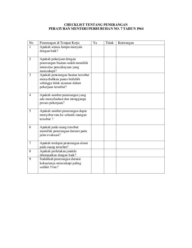 Checklist Hygiene checklist-hygiene