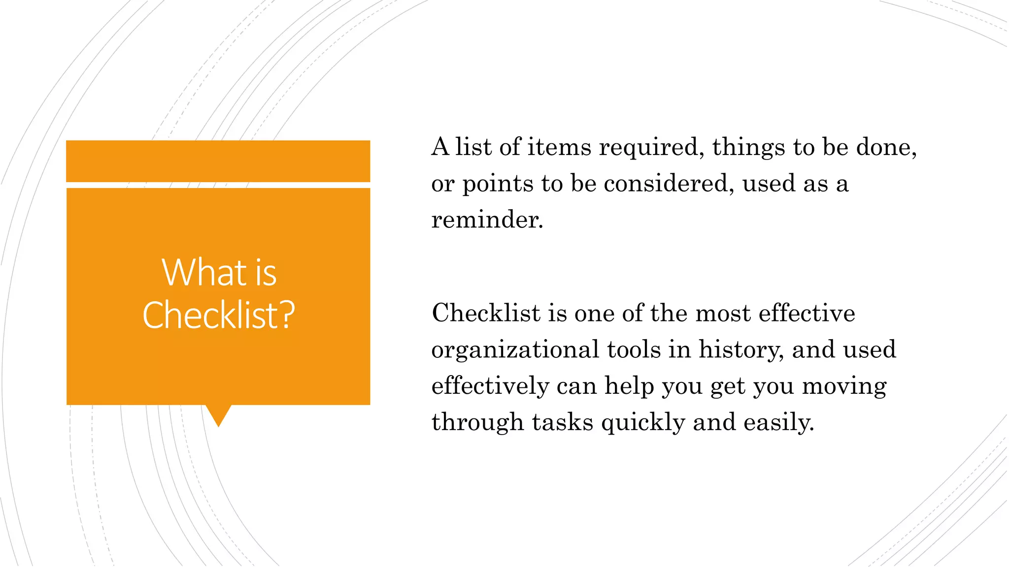 How and why to Checklisting | PPT